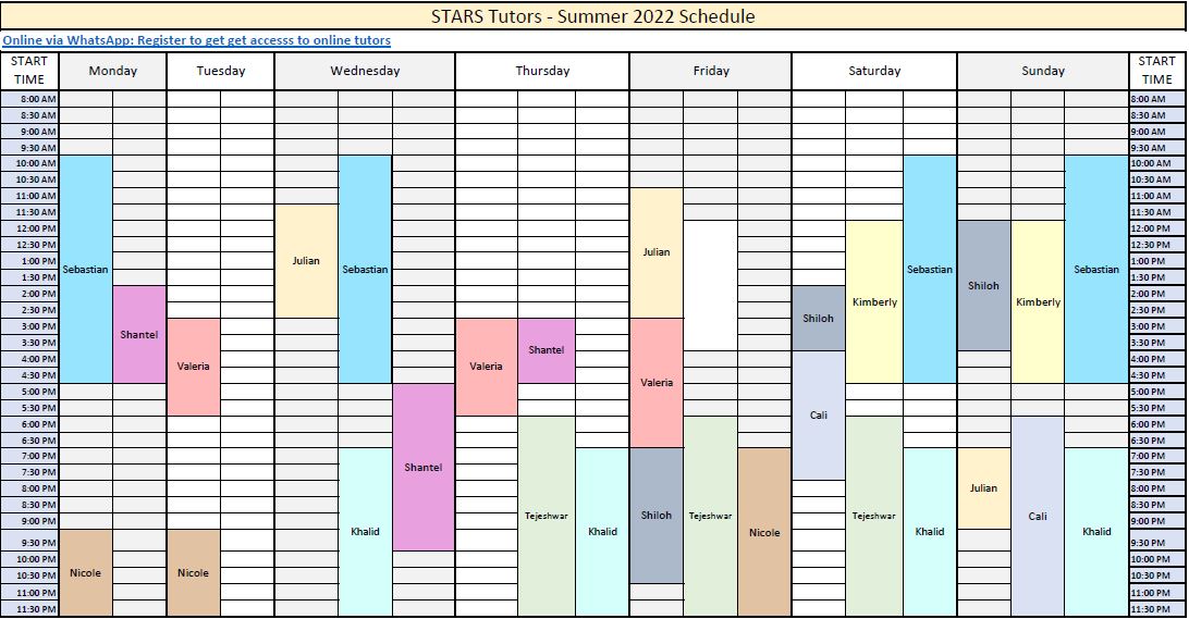 Tutor Schedule - FIU STARS